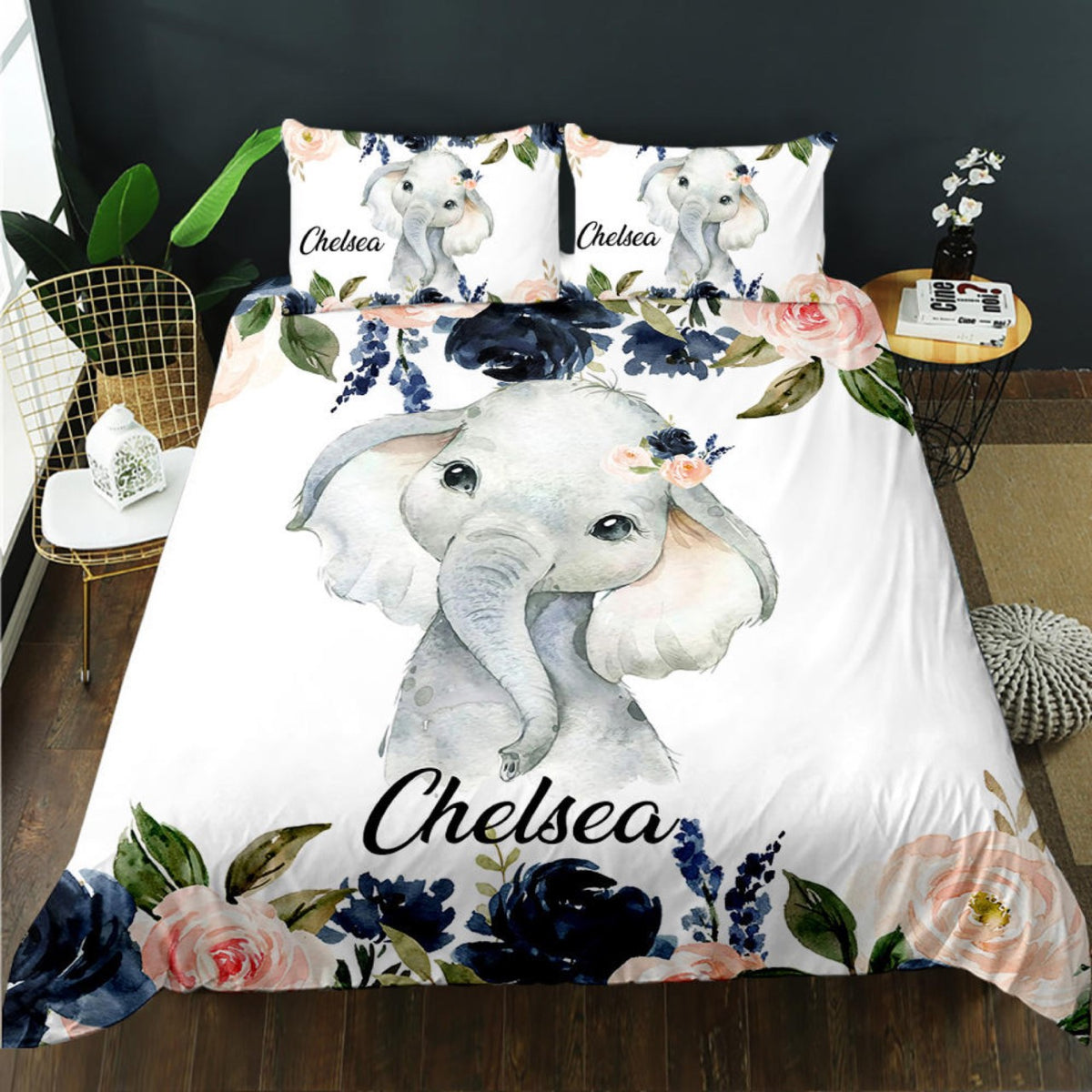 Baby Elephant Personalised Quilt Cover Set– DOONA KINGDOM