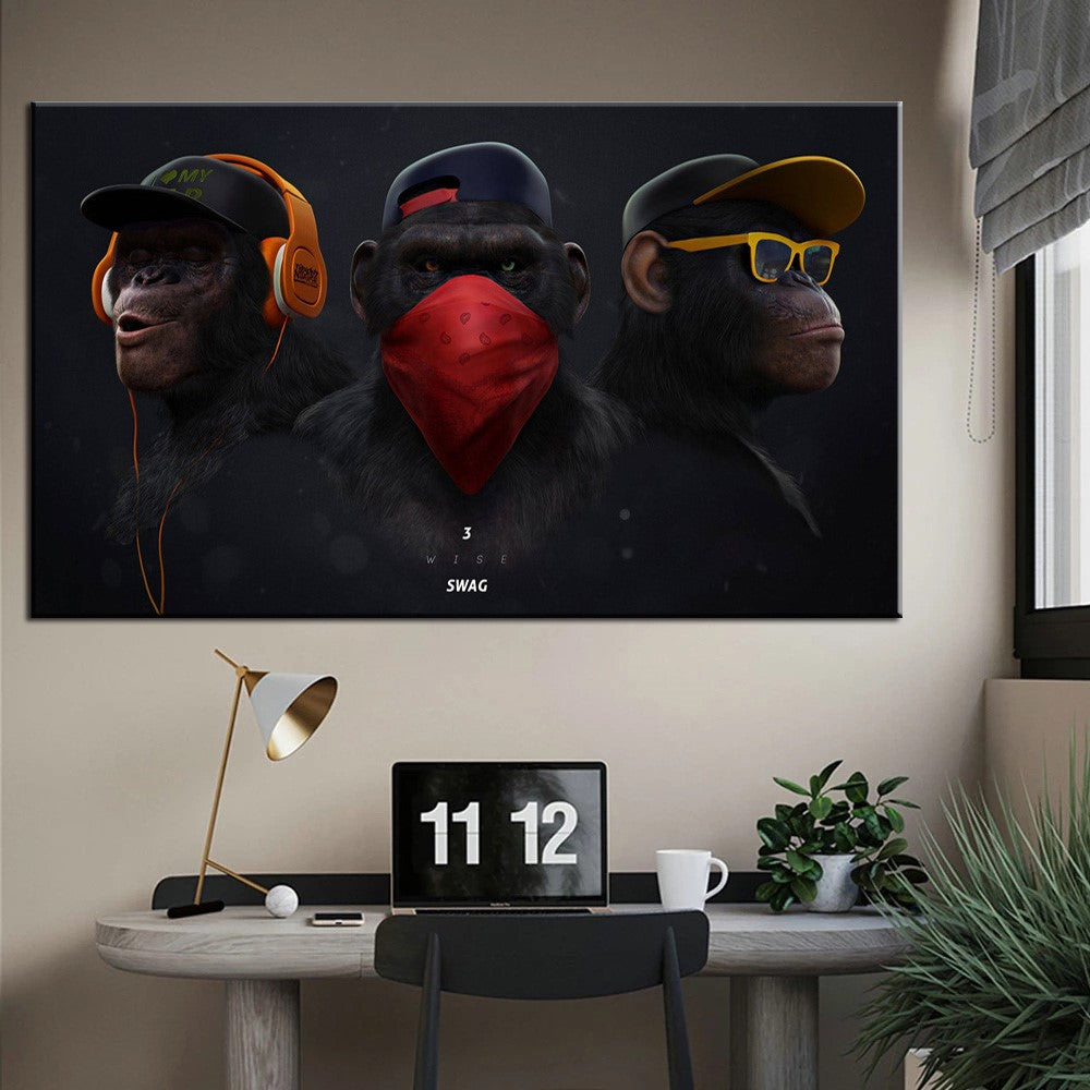 3 Wise Monkeys Canvas Print | DOONA KINGDOM